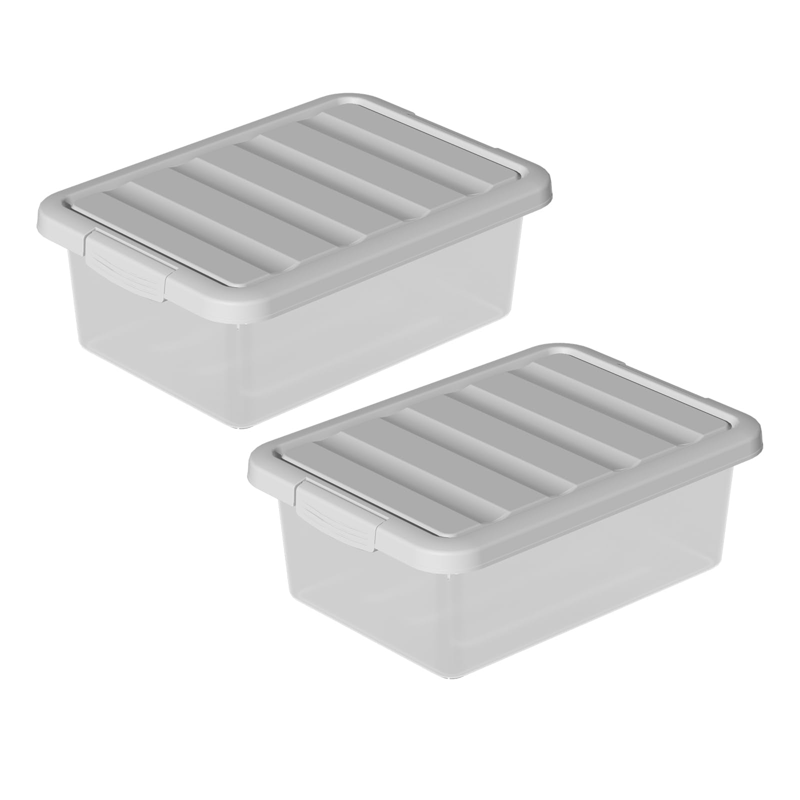 2-Pack Medium Storage Bins with Lids, Stackable Box,Nestable Containers ...