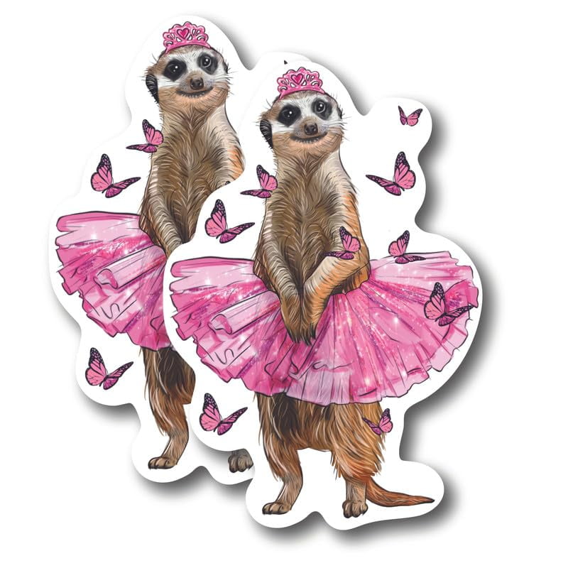 (2 Pack) Meerkat in a Tutu Stickers - Funny Random Meerkat Stickers - 5 ...