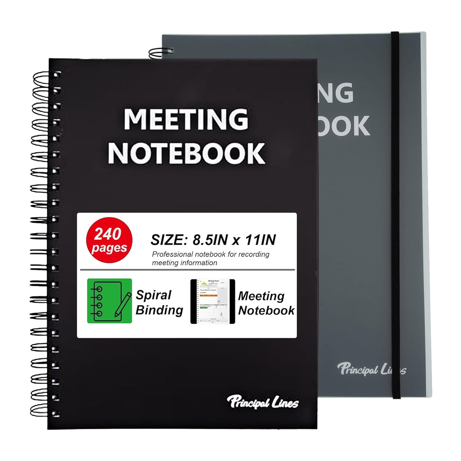2 Pack Meeting Notebook for Work with Action Items, Project Planner for ...
