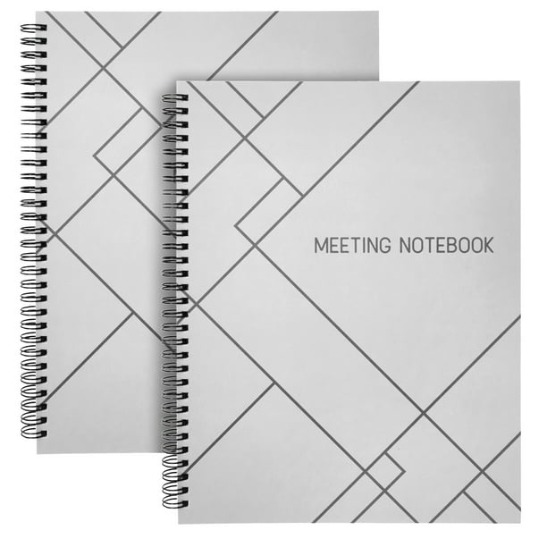 2 Pack Meeting Notebooks for Work, Spiral-Bound Daily Planner for ...