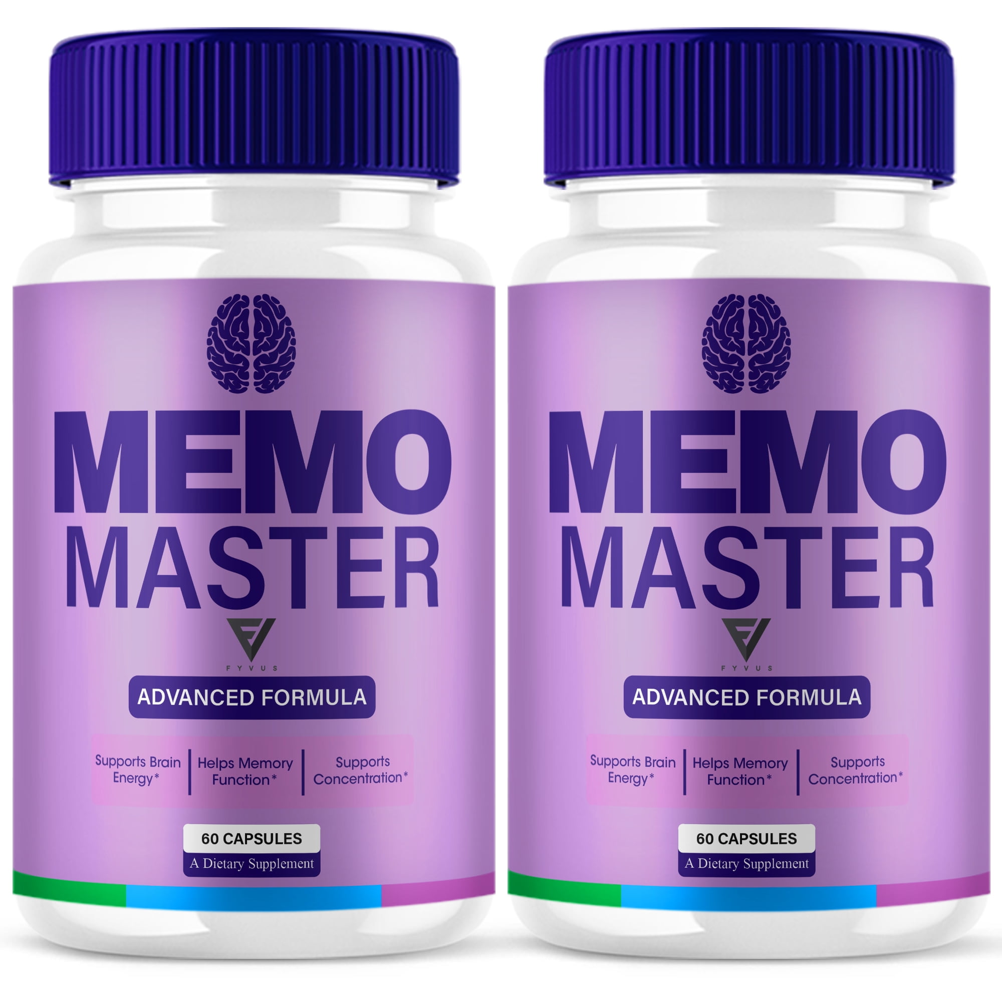 (2 Pack) Memo Master Premium Memory Support Supplement MemoMaster Pills ...