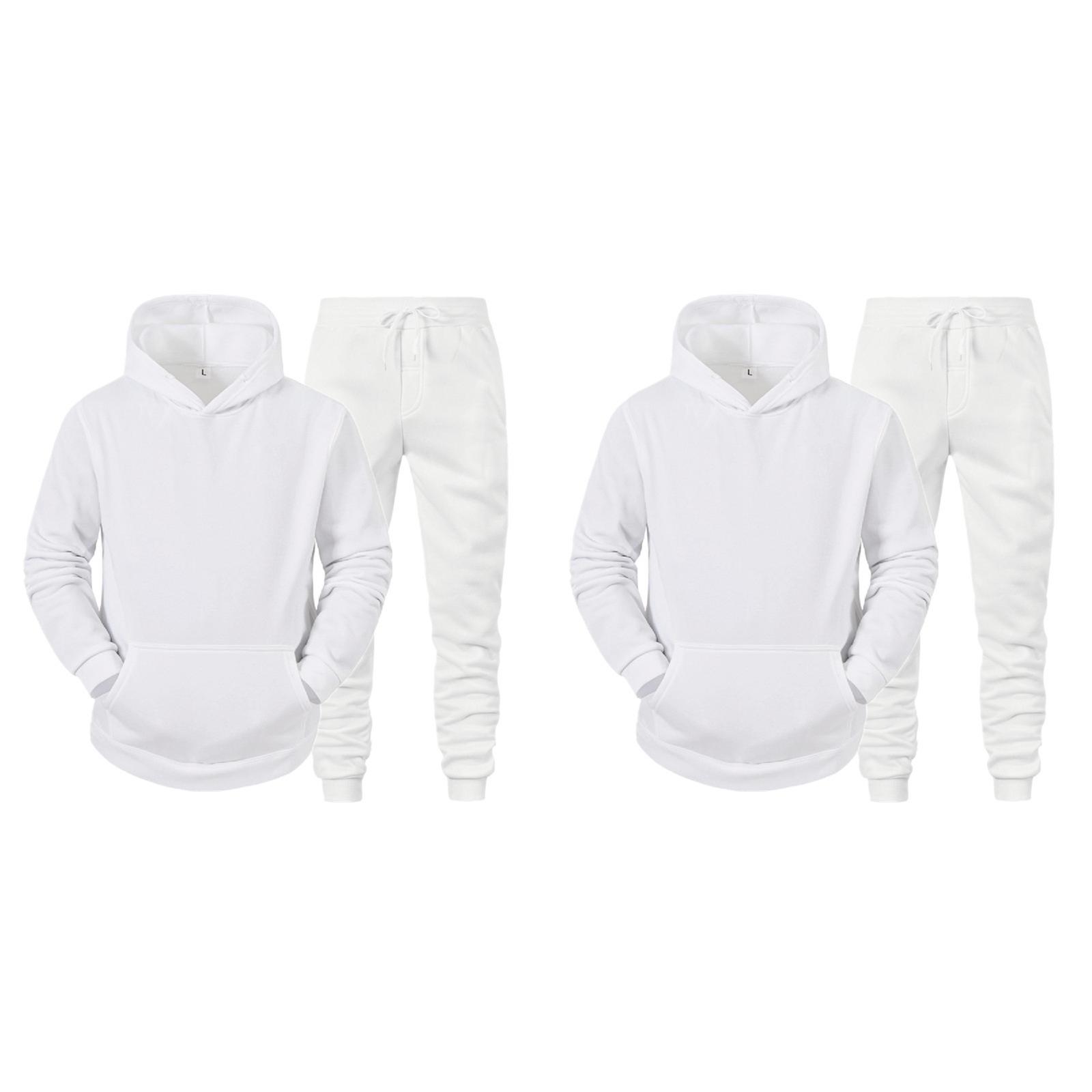 2 Pack Men Autumn and Winter Suit for Men Set Leisure Solid Color Mans Suite Zipper Sweater ...