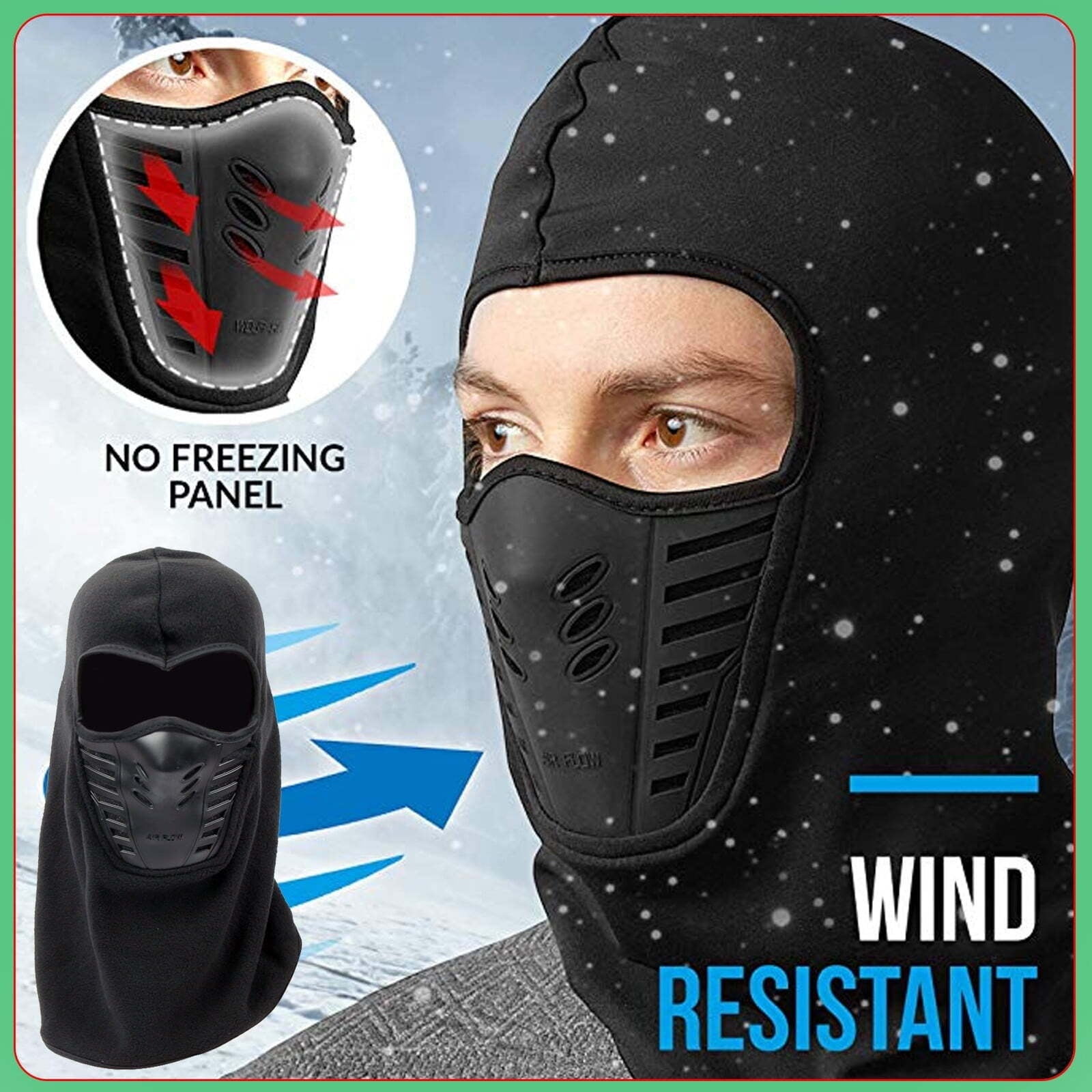 2 Pack Men Cold Weather Windproof Fleece Ski Ninja Mask Winter ...
