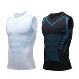 2 Pack Men Sleeveless Quick Dry Swim Vest Sun Protection Anti-Chafing ...