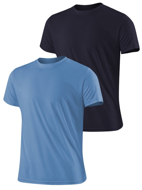 2 Pack Men’s Active Quick Dry Crew Neck T Shirts | Athletic Running Gym ...