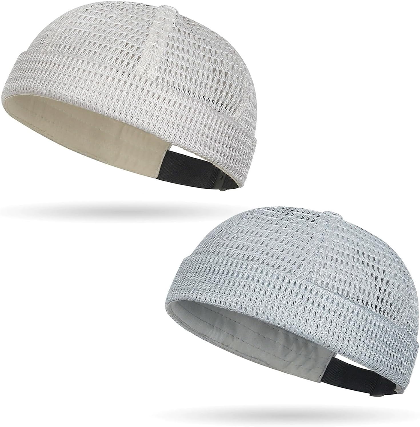 2 Pack Men’s Breathable Brimless Docker Hat, Adjustable Lightweight ...