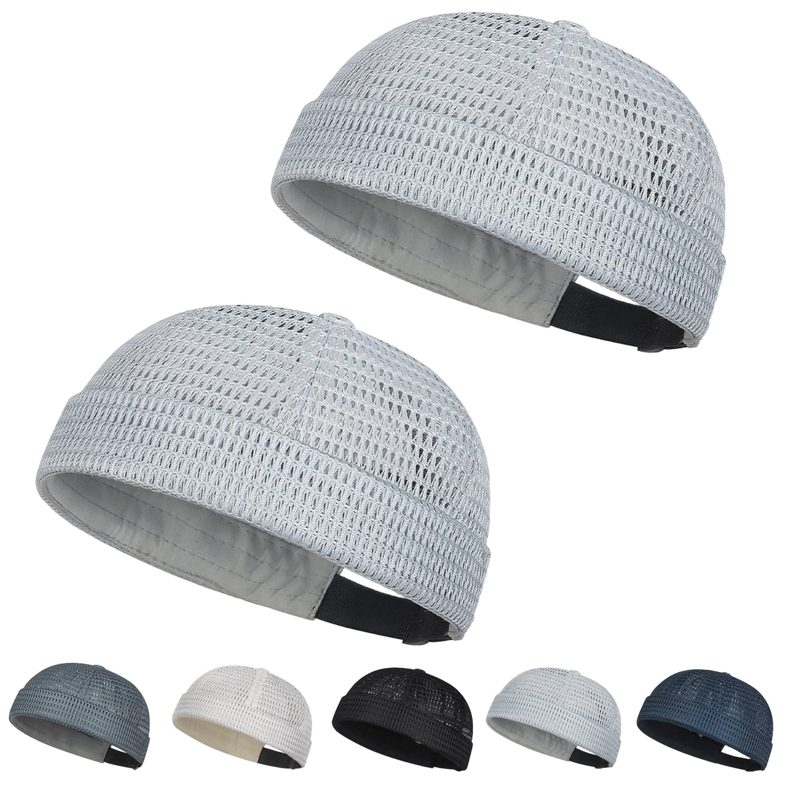 2 Pack Men's Breathable Brimless Hat, Brimless Hats for Men, Adjustable ...