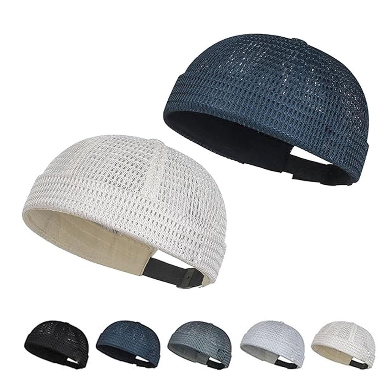 2 Pack Men's Breathable Brimless Hat Summer Style Mesh Tang, Adjustable ...