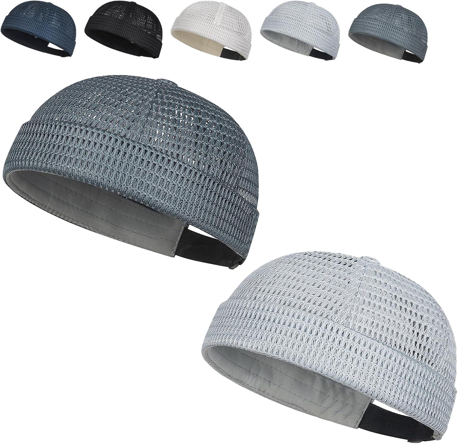 2 Pack Men's Breathable Brimless Hat Summer Style Mesh Tang, Breathable ...
