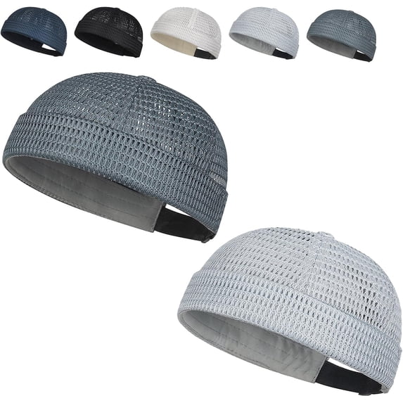 2 Pack Men's Breathable Brimless Hat Summer Style Mesh Tang, Breathable ...