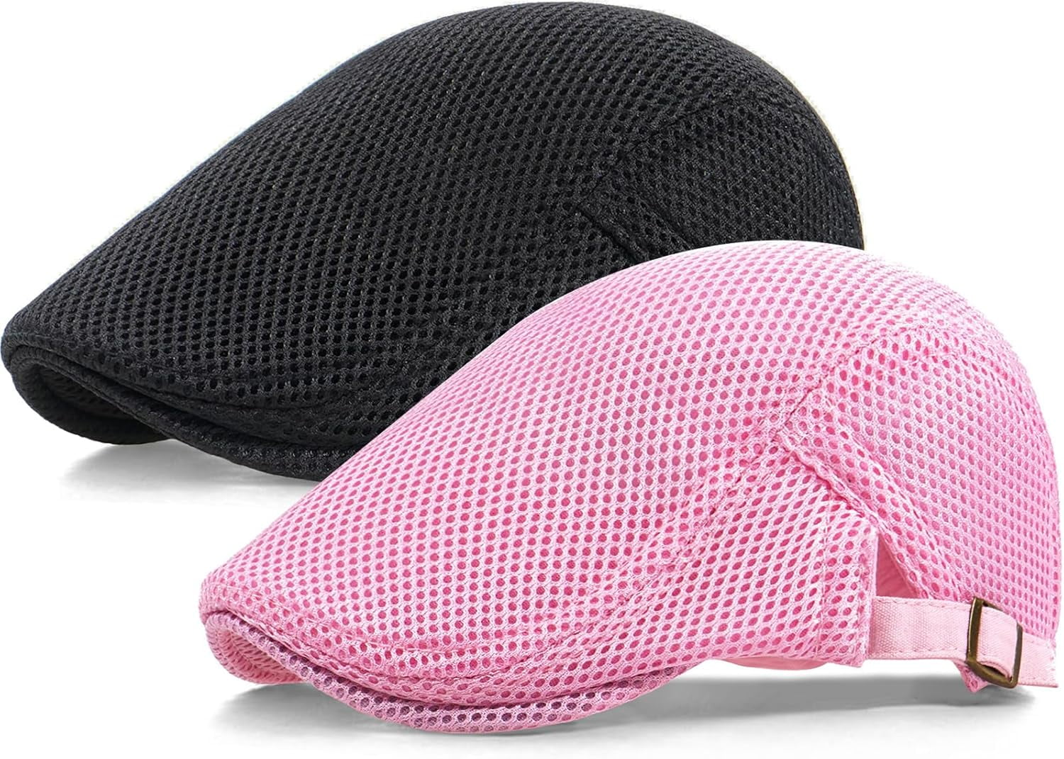 2 Pack Men's Breathable Mesh Ivy Cap - Adjustable Newsboy Beret Hat for ...