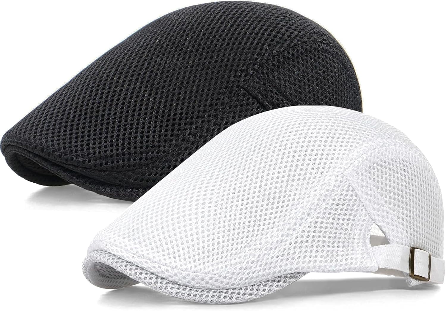 2 Pack Men's Breathable Mesh Ivy Cap - Adjustable Newsboy Beret Hat for ...