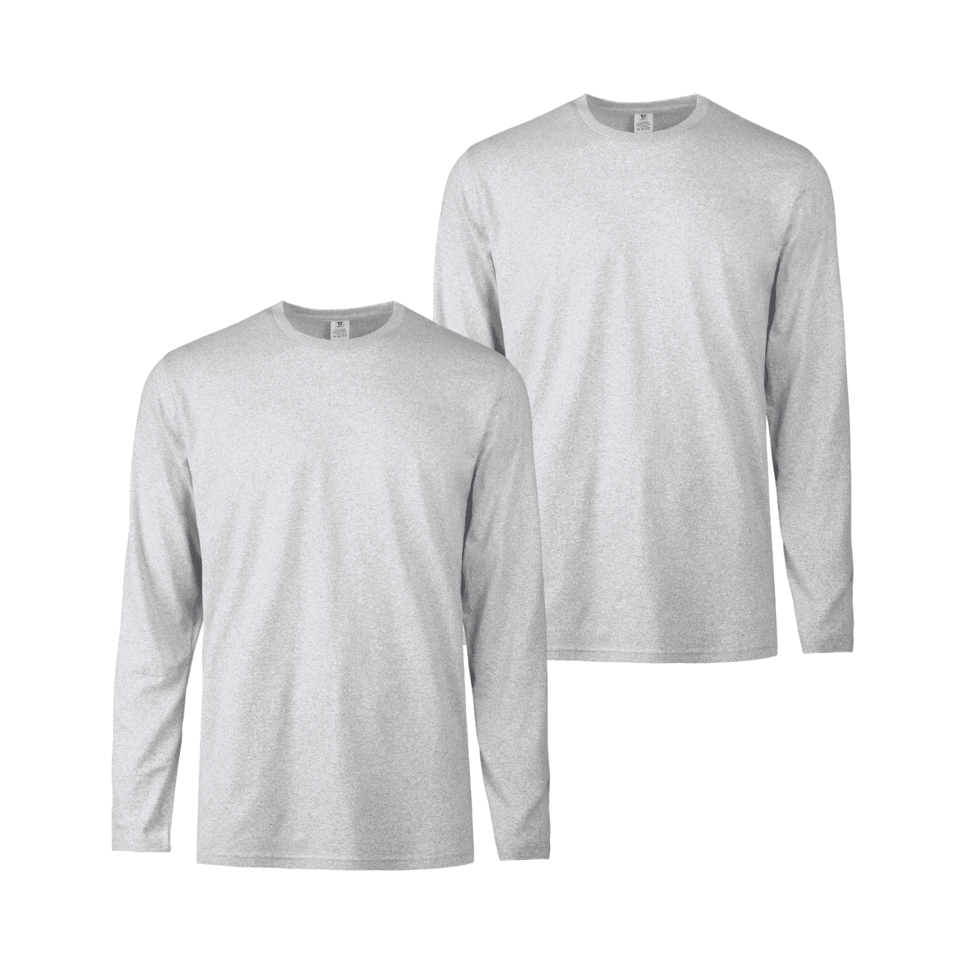 2 Pack Men's Cotton T-Shirts Long Sleeve Crew Neck Classic Fit Solid ...