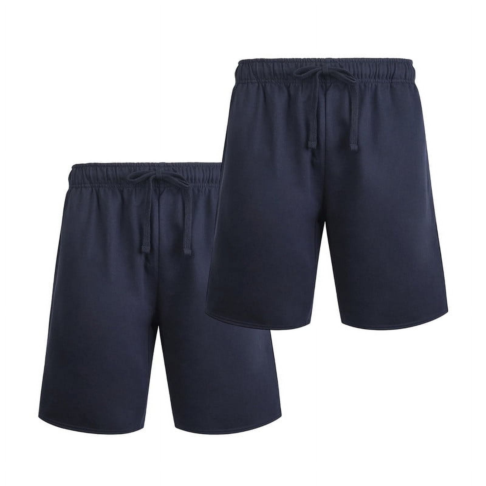 2 Pack Men's Fleece Shorts Cotton with Drawstring and Pockets ...