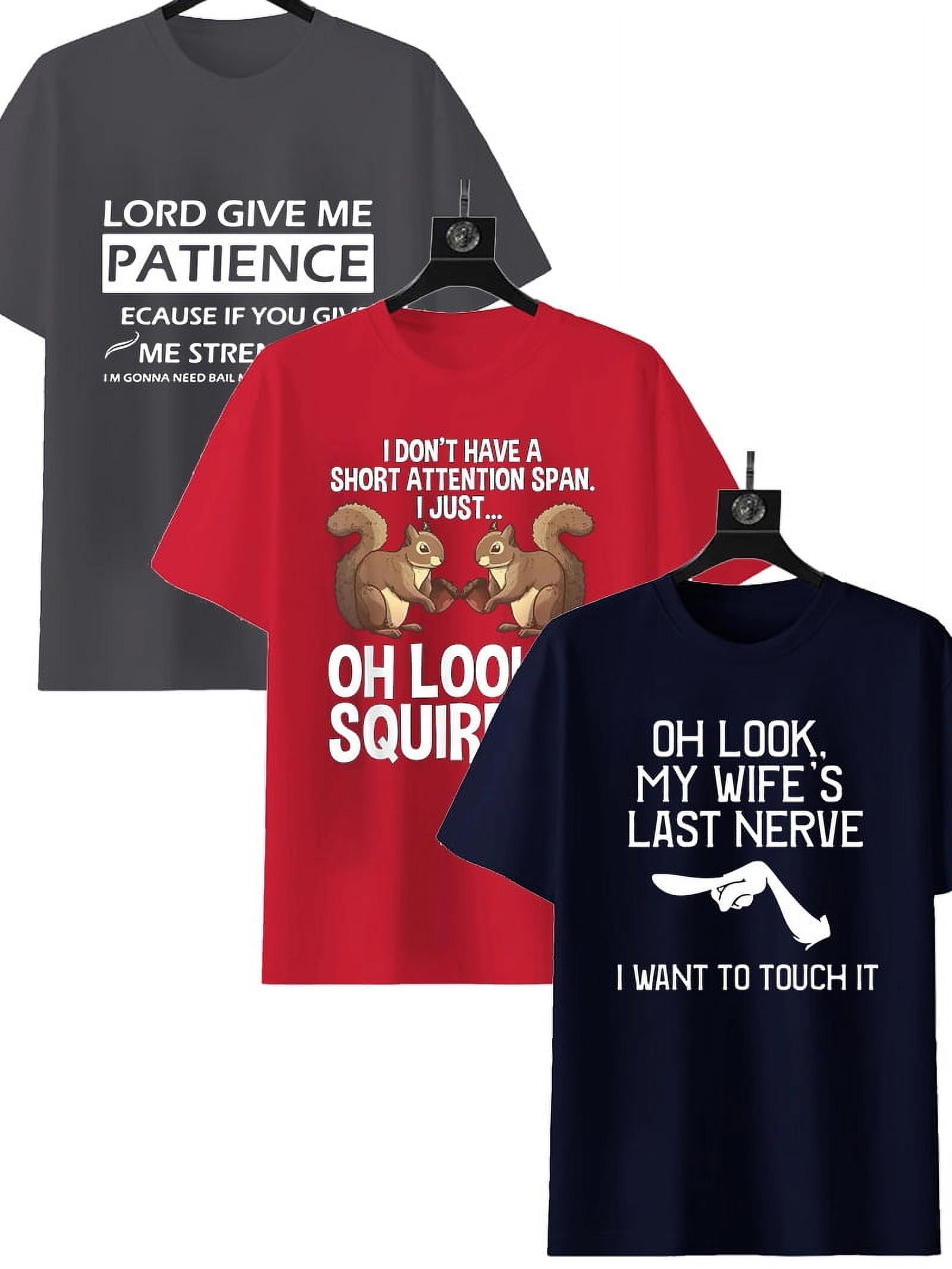 2 Pack Men's Graphic Tee Tops Vintage Letter Print Short Sleeve ...