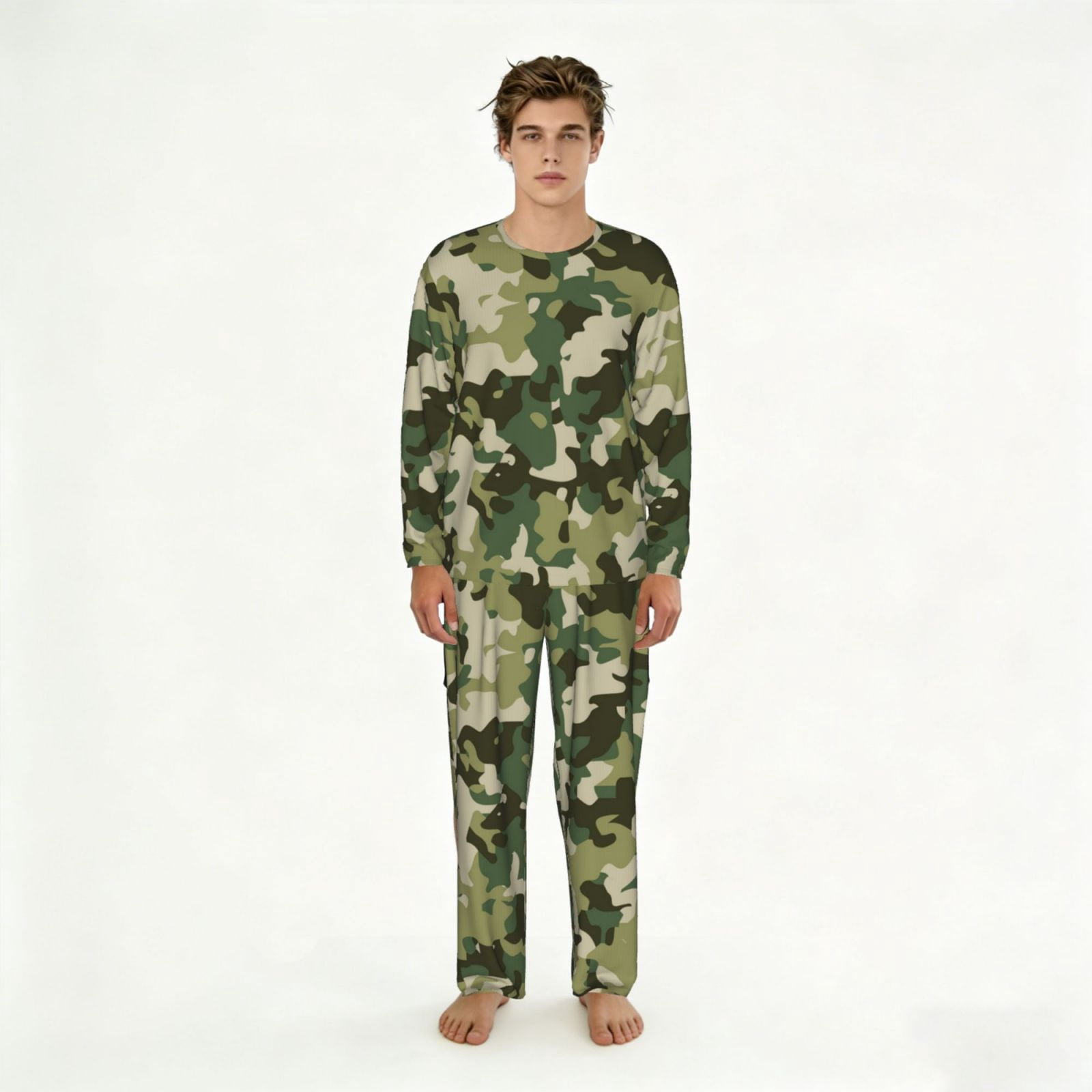 2 Pack Men's Pajamas Set Sleepwear Loungewear Pjs Sets with Pockets ...