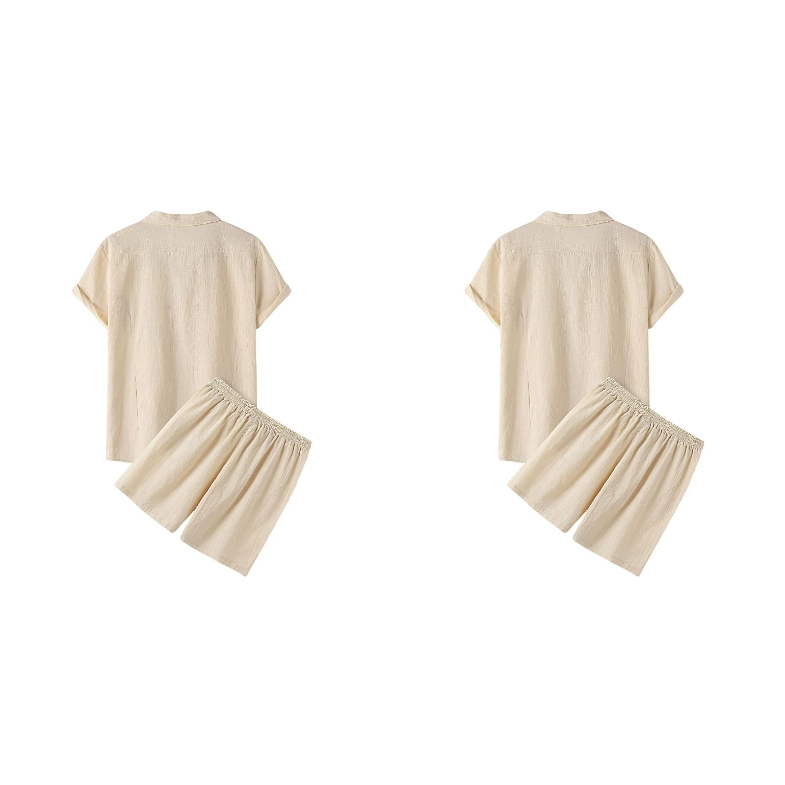 2 Pack Men's Spring Solid Color Men Tuxedo Suit Short Sleeve Turndown ...