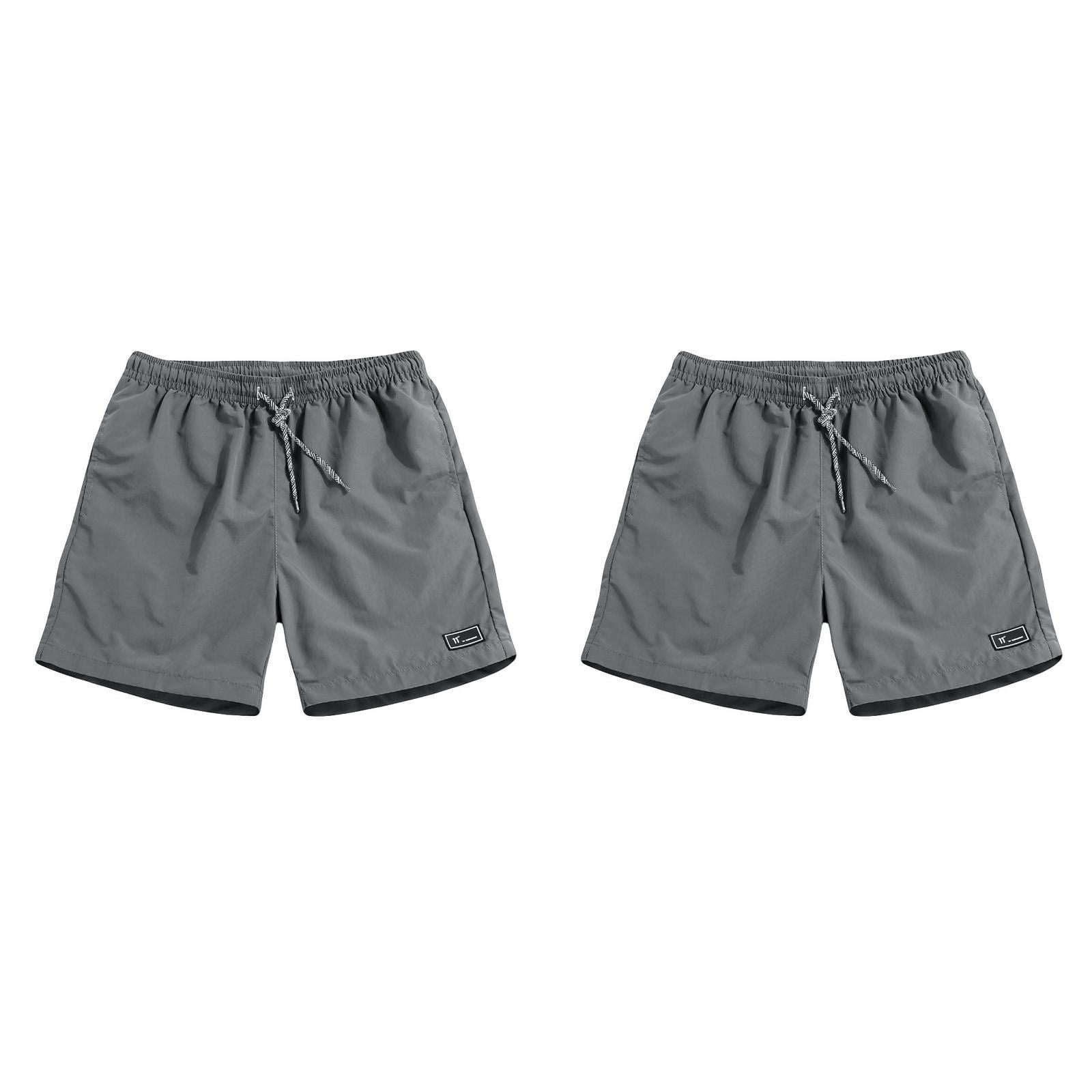 2 Pack Men's Summer Plus Size Boarding Shorts Men Thin Fast-Drying ...