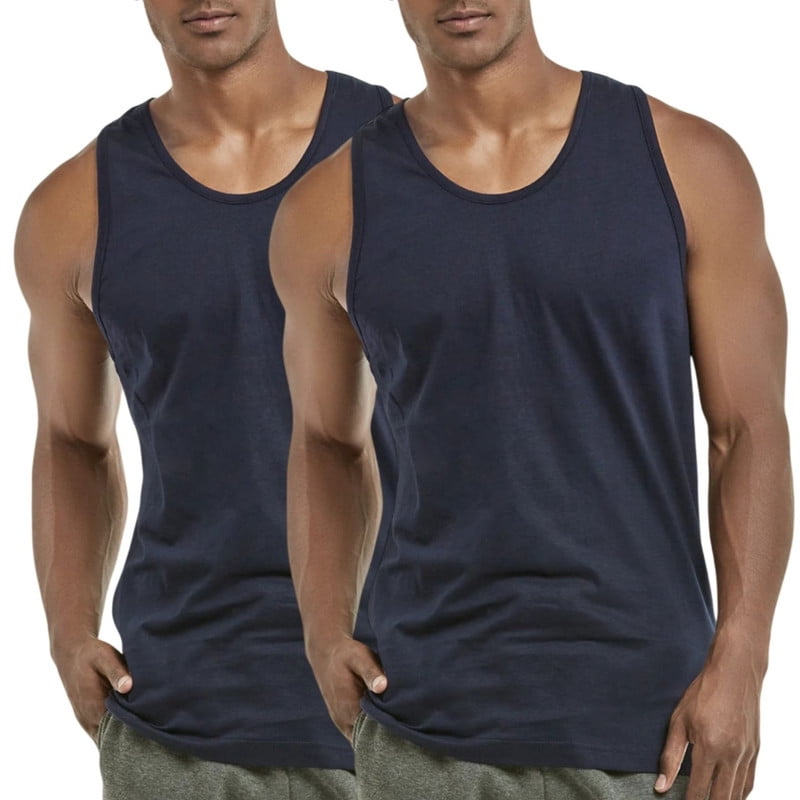 2 Pack Men's Tank Tops Premium Cotton Heavyweight Muscle Tanks ...