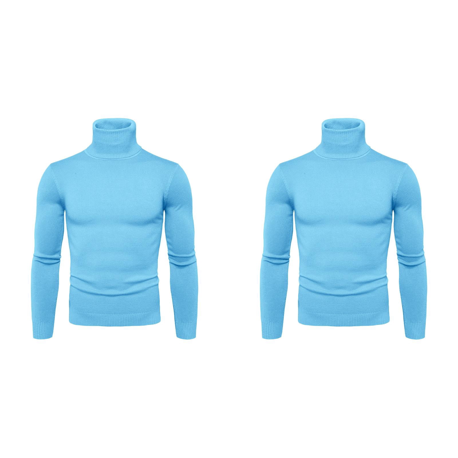 2 Pack Mens Autumn and Winter Trench Coat for Men Solid Soft Turtleneck ...