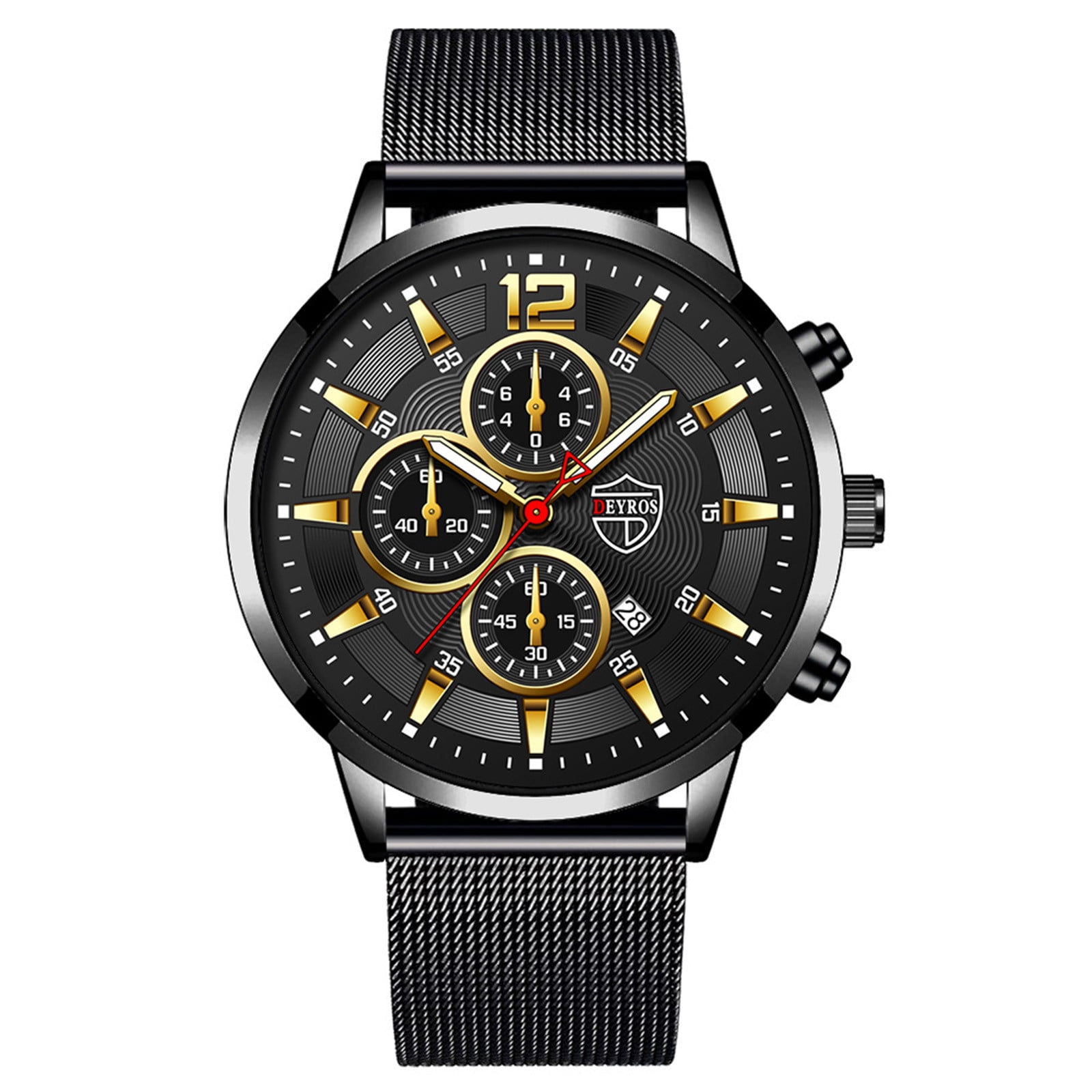 (2-Pack) Mens Casual Stainless Steel Wrist Watch Batteries All Size ...