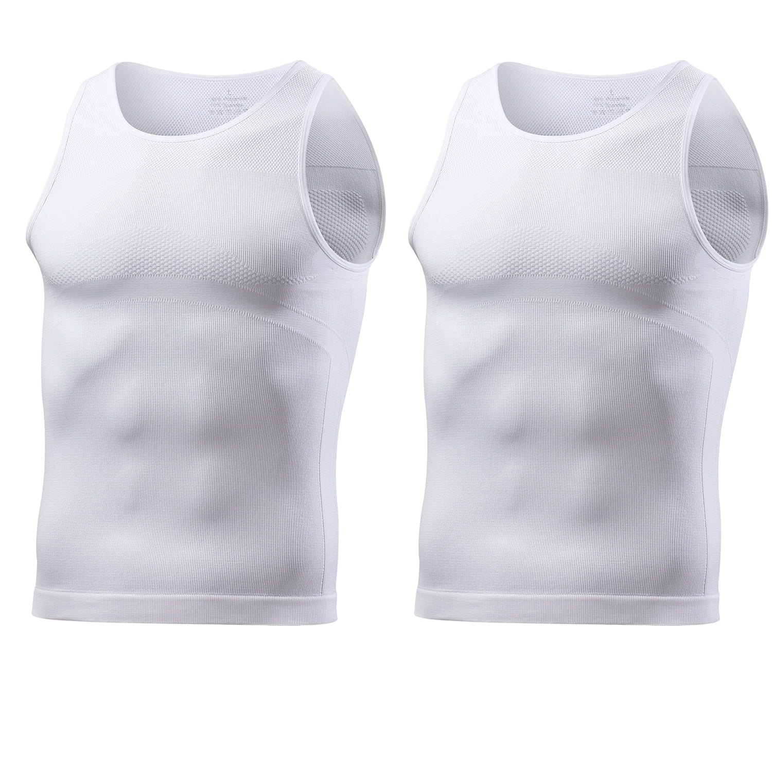 2 Pack Mens Compression Shirts Slimming Shapewear Body Shaper Vest ...