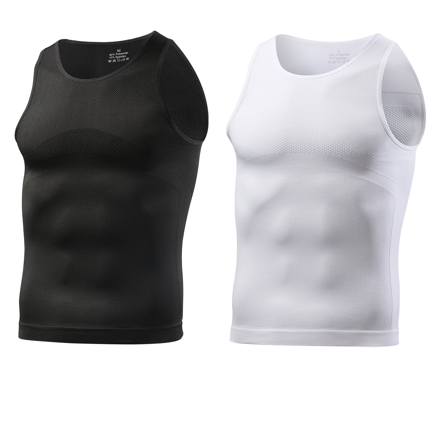 2 Pack Mens Compression Shirts Slimming Shapewear Body Shaper Vest ...