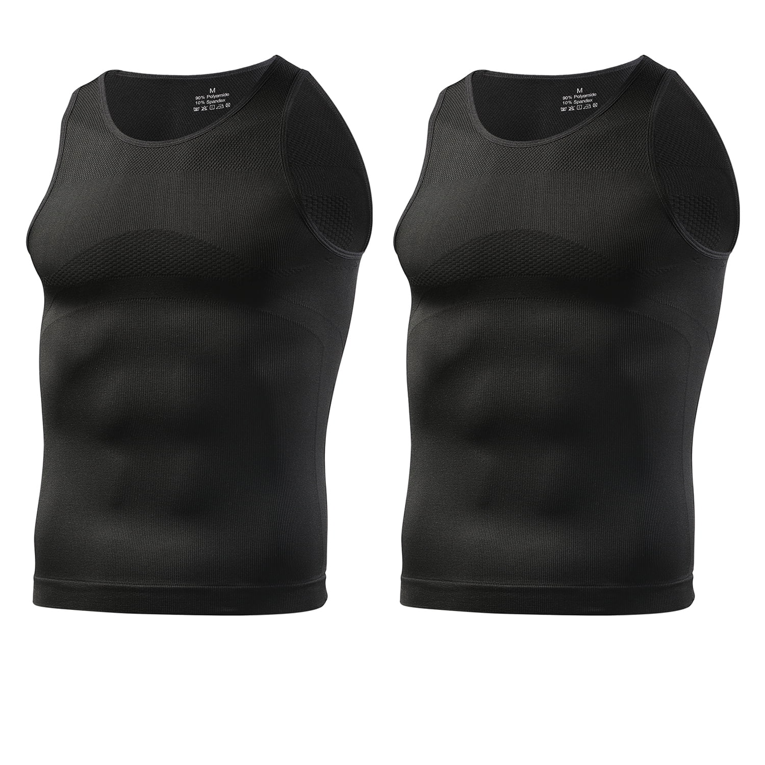2 Pack Mens Compression Shirts Slimming Shapewear Body Shaper Vest ...