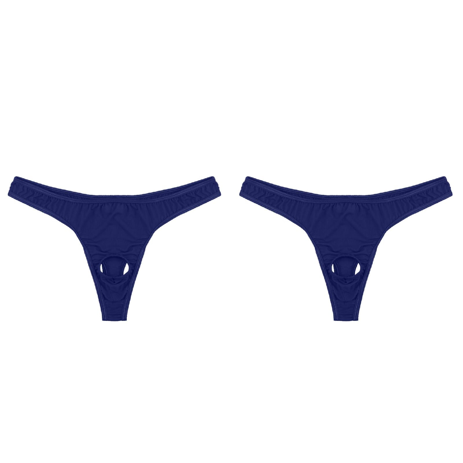 2 Pack,Mens Lingerie Micro Thong Bikini Front Hole Underwear Underpants ...