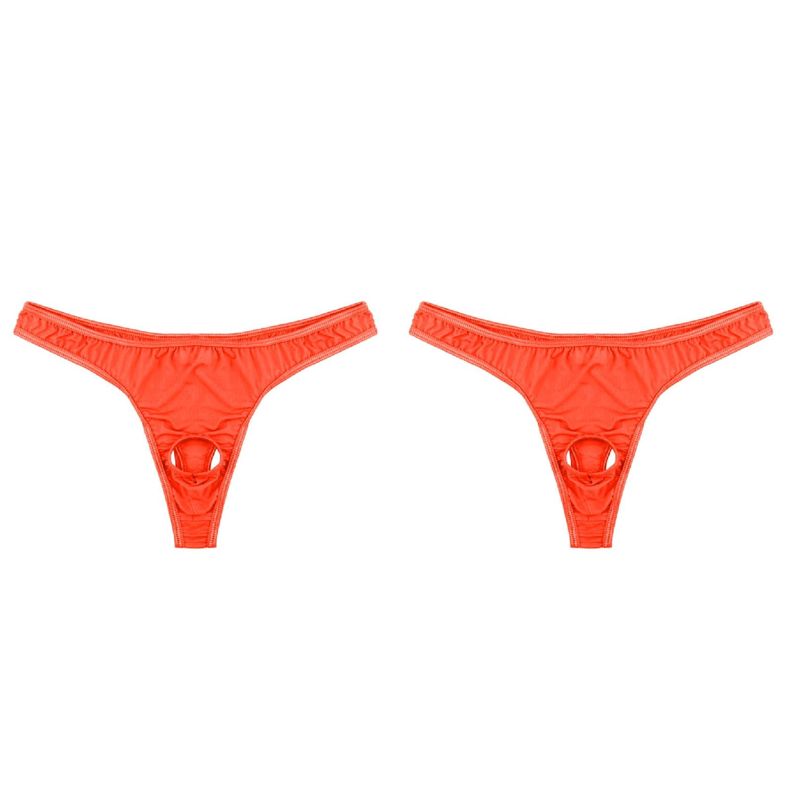 2 Pack,Mens Lingerie Micro Thong Bikini Front Hole Underwear Underpants ...