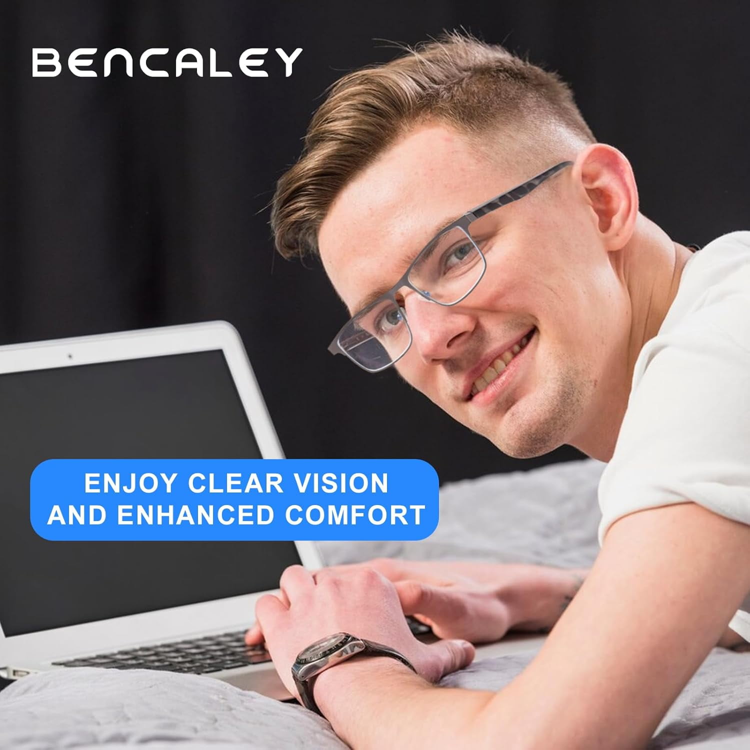 2 Pack Mens Progressive Multifocus Reading Glasses, Blue Light Blocking ...