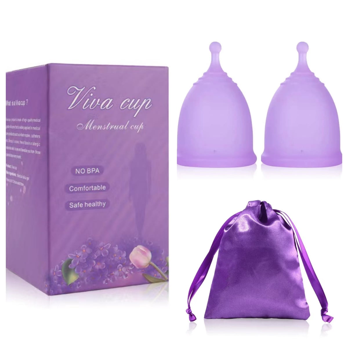 2 Pack Menstrual Cups, Reusable Menstrual Cup Kits for Girls and Women ...