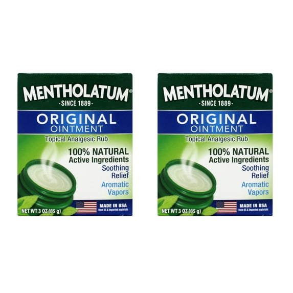 Mentholatum 2 Pack Original Chest Vaporizing Vapor Rub, Natural Menthol ...
