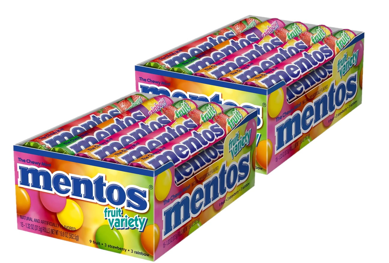 2 Pack | Mentos Fruit Variety (1.32 oz., 15 ct.) - Walmart.com