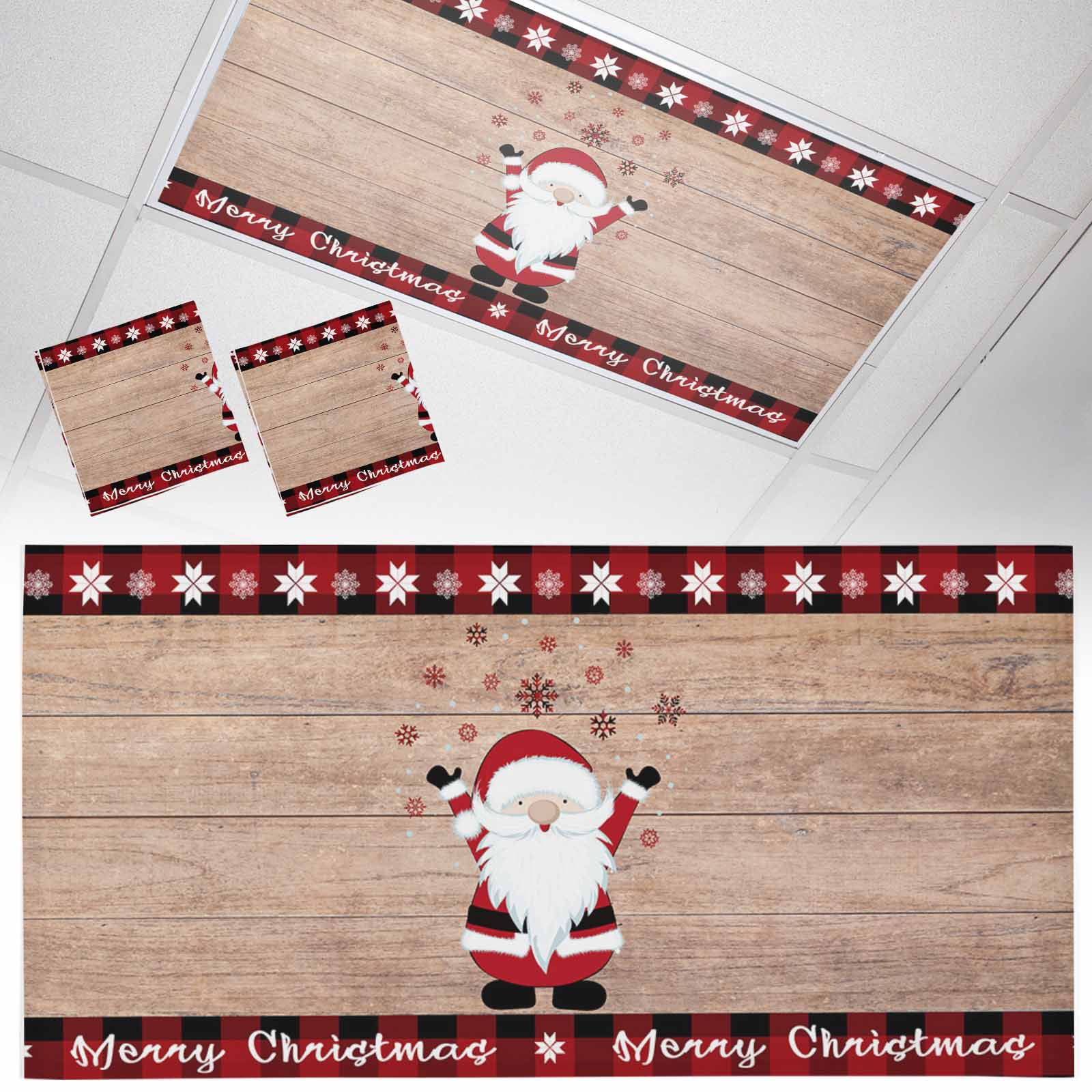 2 Pack Merry Christmas Fluorescent Light Covers for Ceiling Lights ...