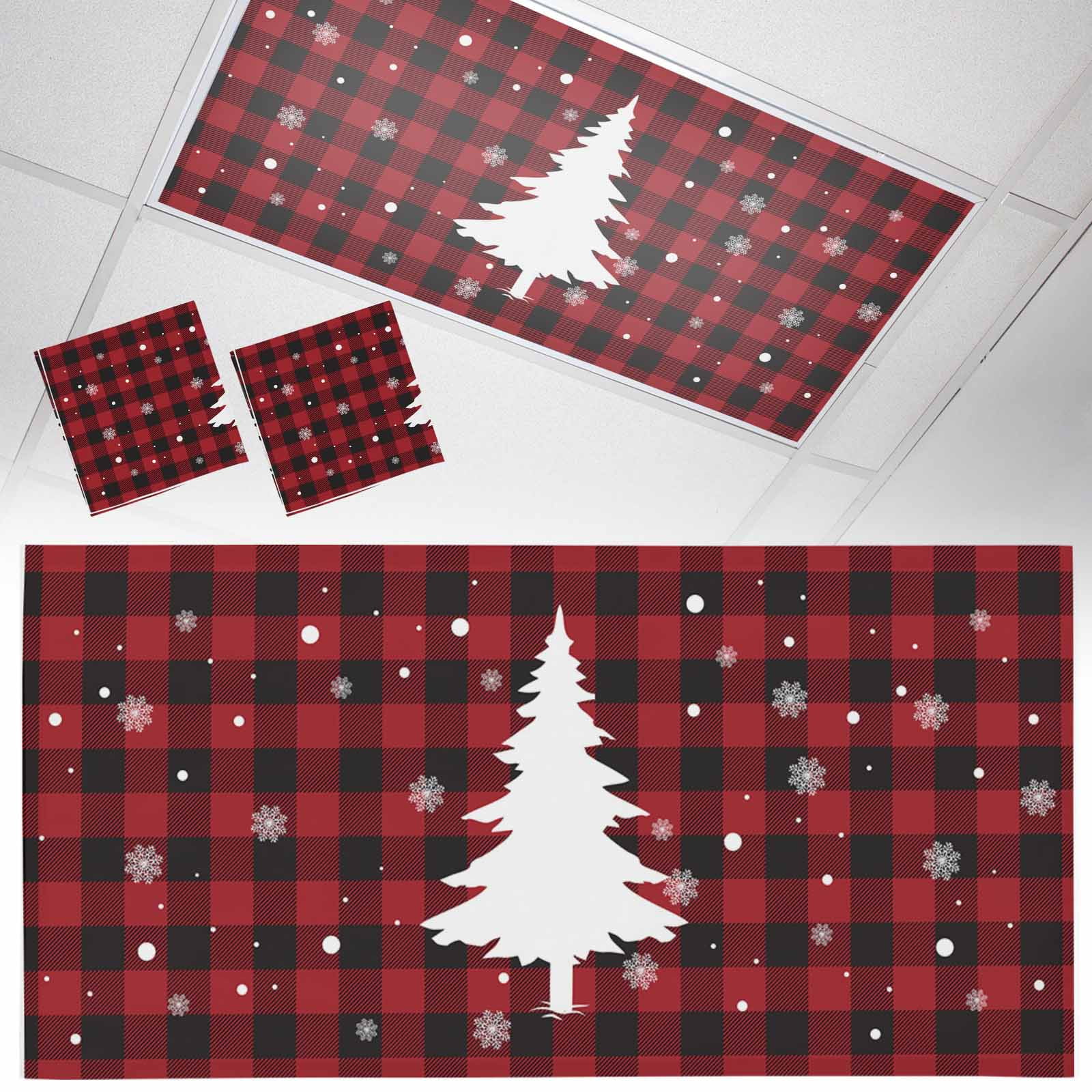 2 Pack Merry Christmas Fluorescent Light Covers for Ceiling Lights Tree ...