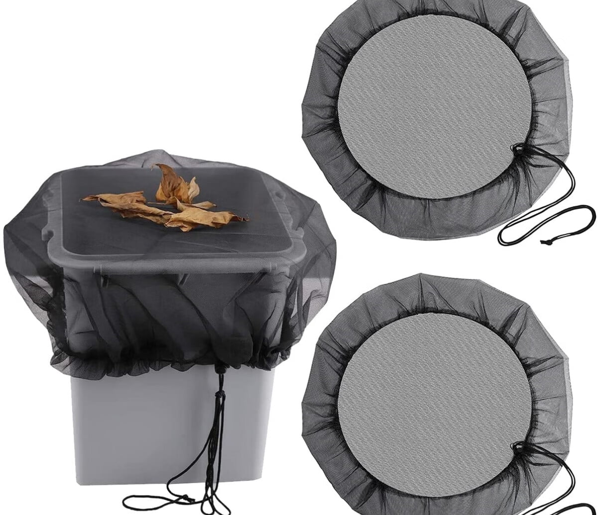 2 Pack Mesh Cover for Rain Barrel with Drawstring,Water Collection ...
