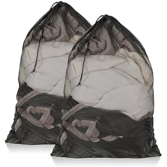 2 Pack Mesh Laundry Bags, 23 x 34 Inches Heavy Duty Mesh Laundry Bag ...