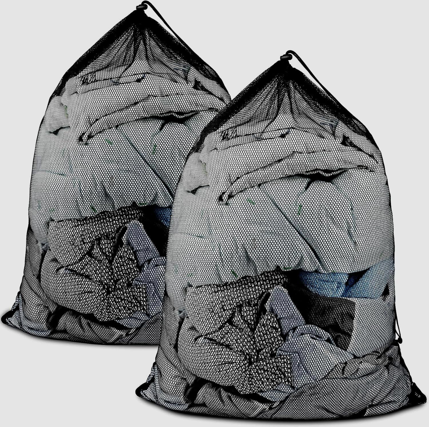 2 Pack Mesh Laundry Bags, Large Travel Laundry Washing Bags for Dirty ...