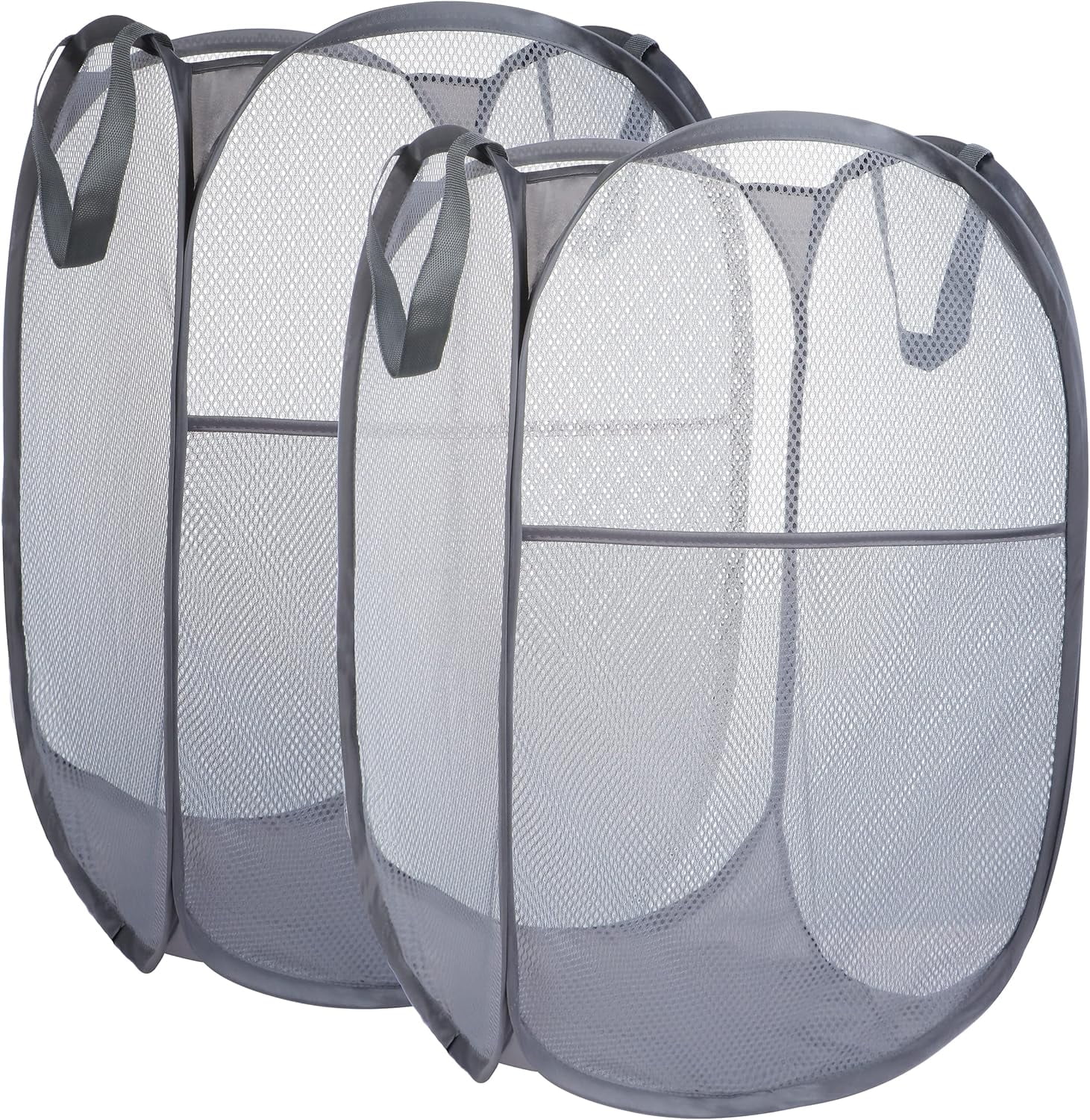 2 Pack Mesh Laundry Basket,Foldable Popup Laundry Hamper with Durable ...