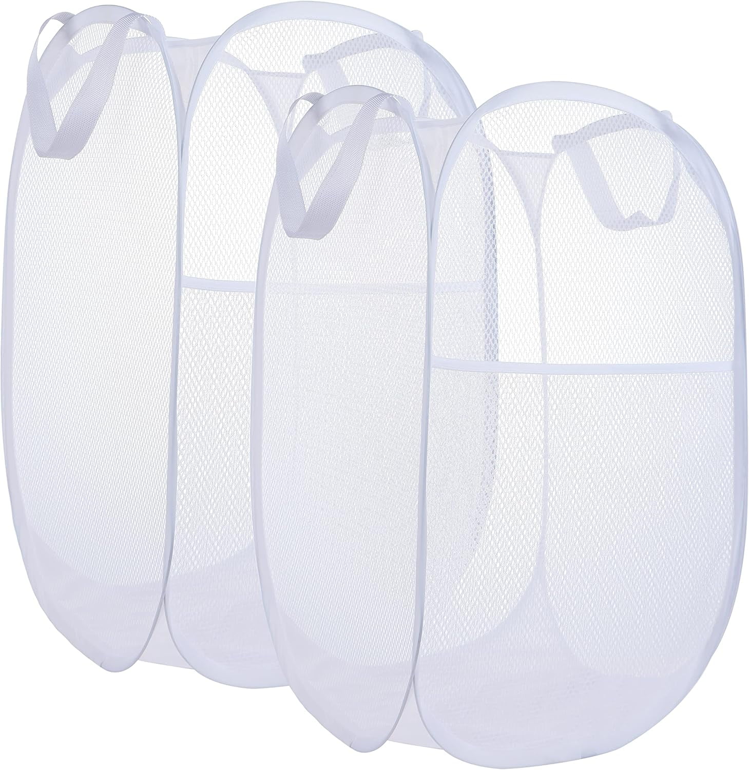 2 Pack Mesh Laundry Basket,Foldable Popup Laundry Hamper with Durable ...