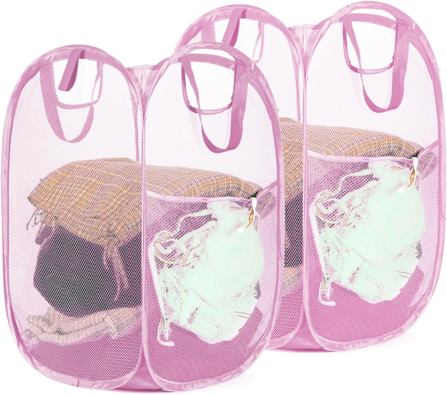 2 Pack Mesh Pop-up Laundry Hamper, Quality Pop Up Hampers for Laundry ...