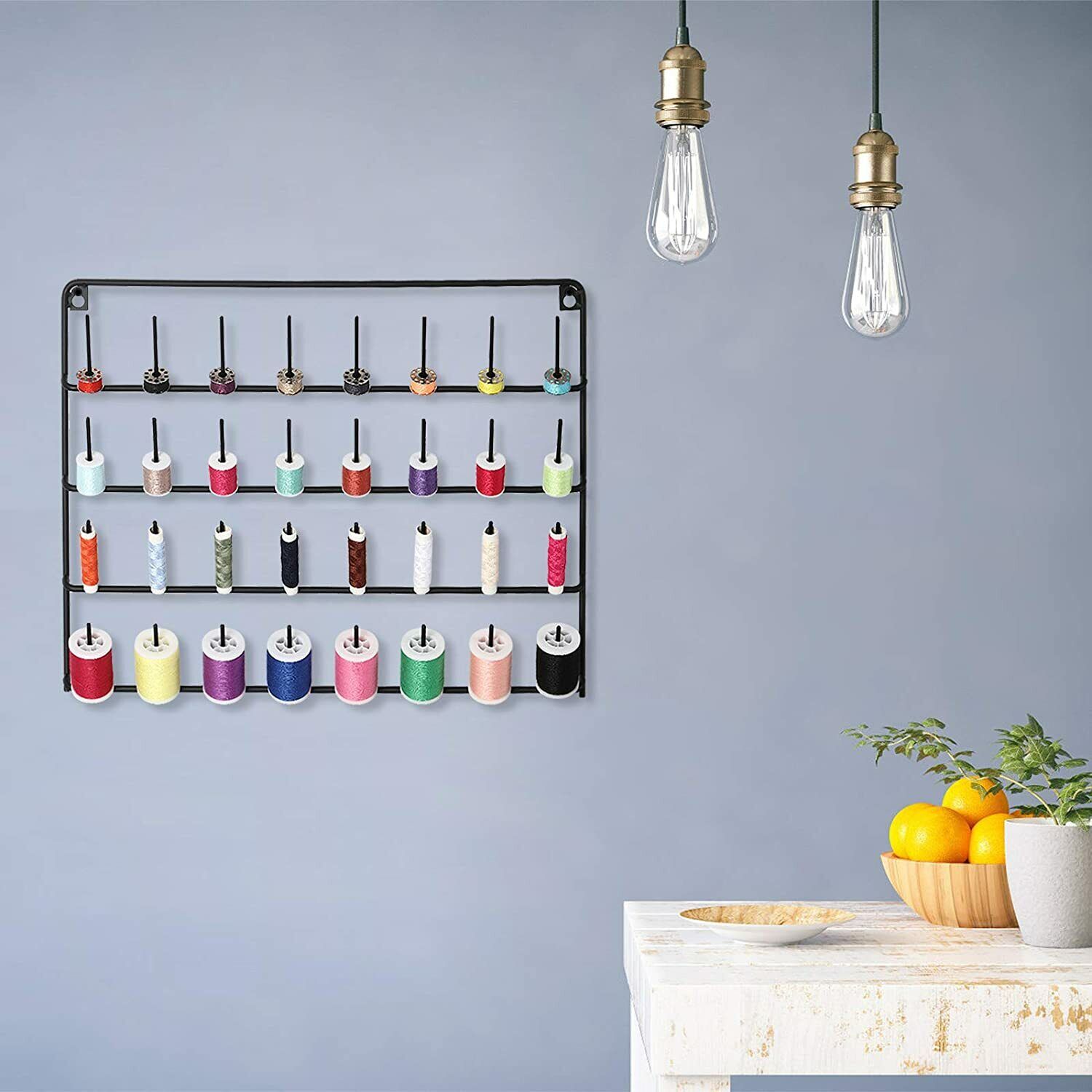 HAITARL 32-Spool Sewing Thread Rack, Cone Storage Organizer, Wall ...