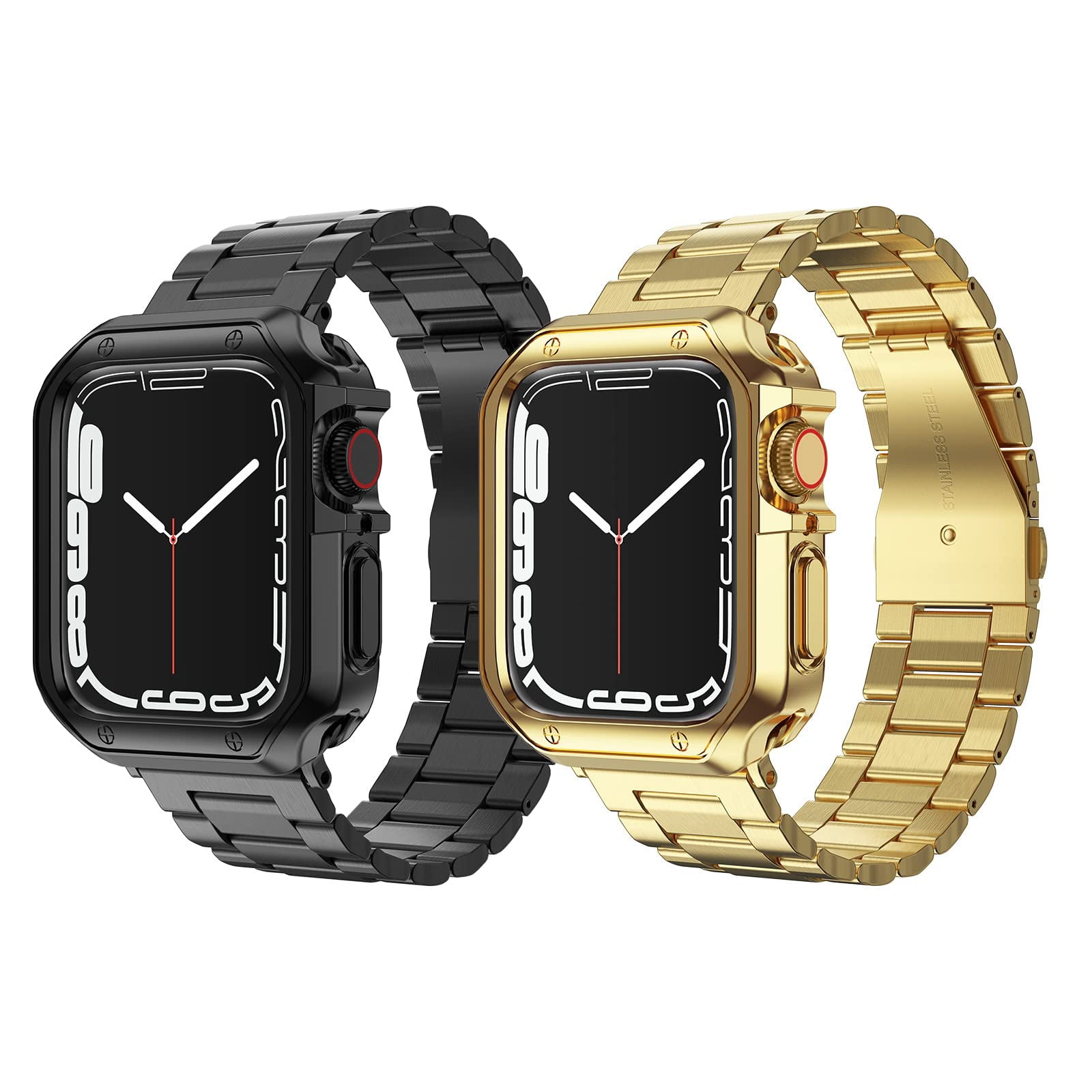 2 Pack Metal Apple Watch Band for iWatch Series 8 7 6 5 4 3 2 1 SE 42mm ...