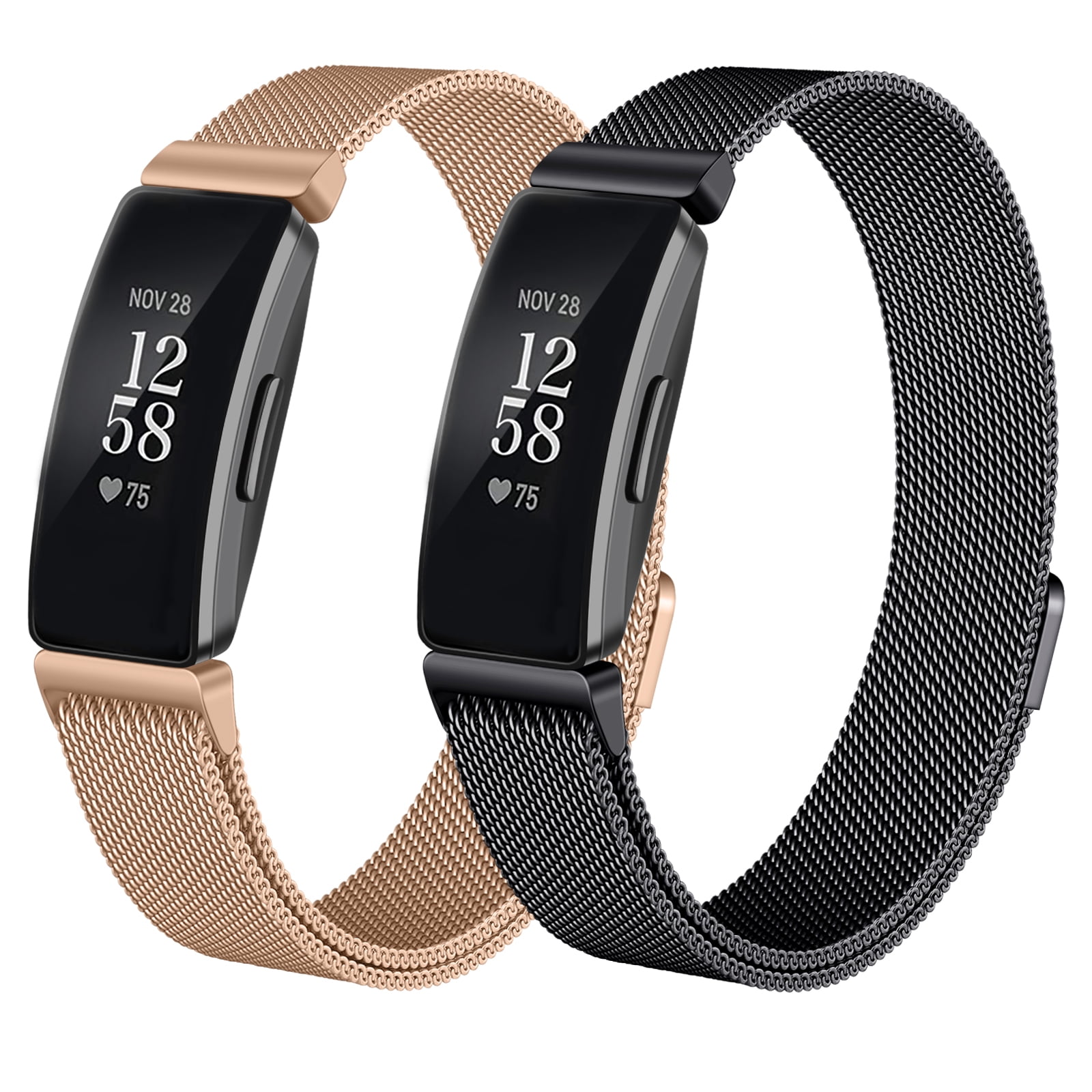 2 Pack Metal Band for Fitbit Inspire 2 Bands Women Men, Stainless Steel ...