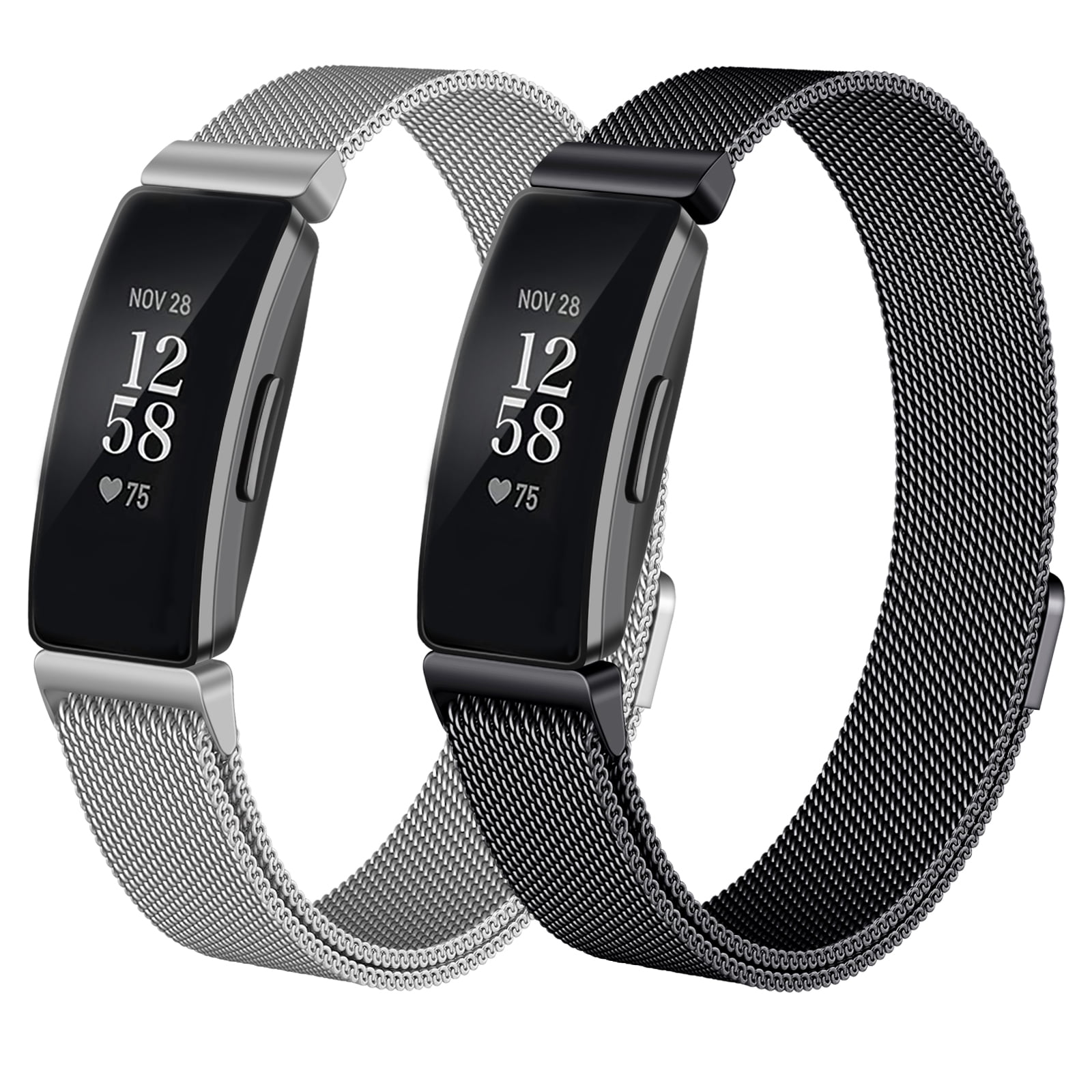 2 Pack Metal Band for Fitbit Inspire 2 Bands Women Men, Stainless Steel ...