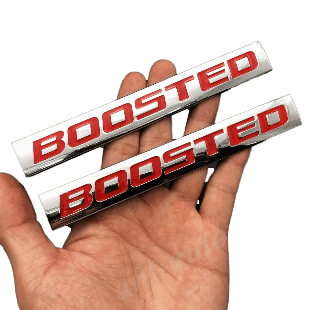 2-Pack Metal Chrome BOOSTED Emblem Decals for Car Trunk or Fender ...