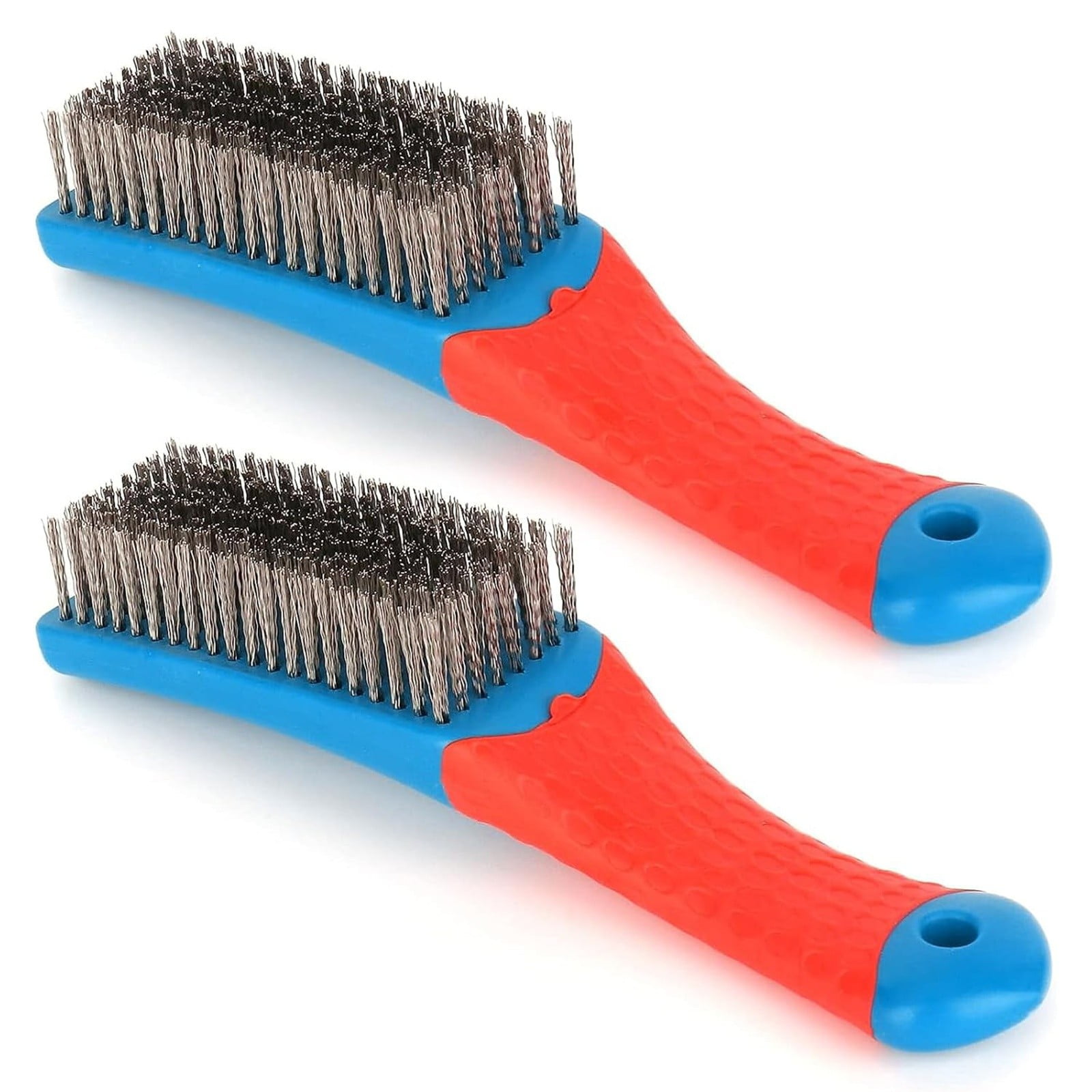 2 Pack Metal Cleaning Wire Brushes - 6.3 Inch Stainless Steel Scratch ...