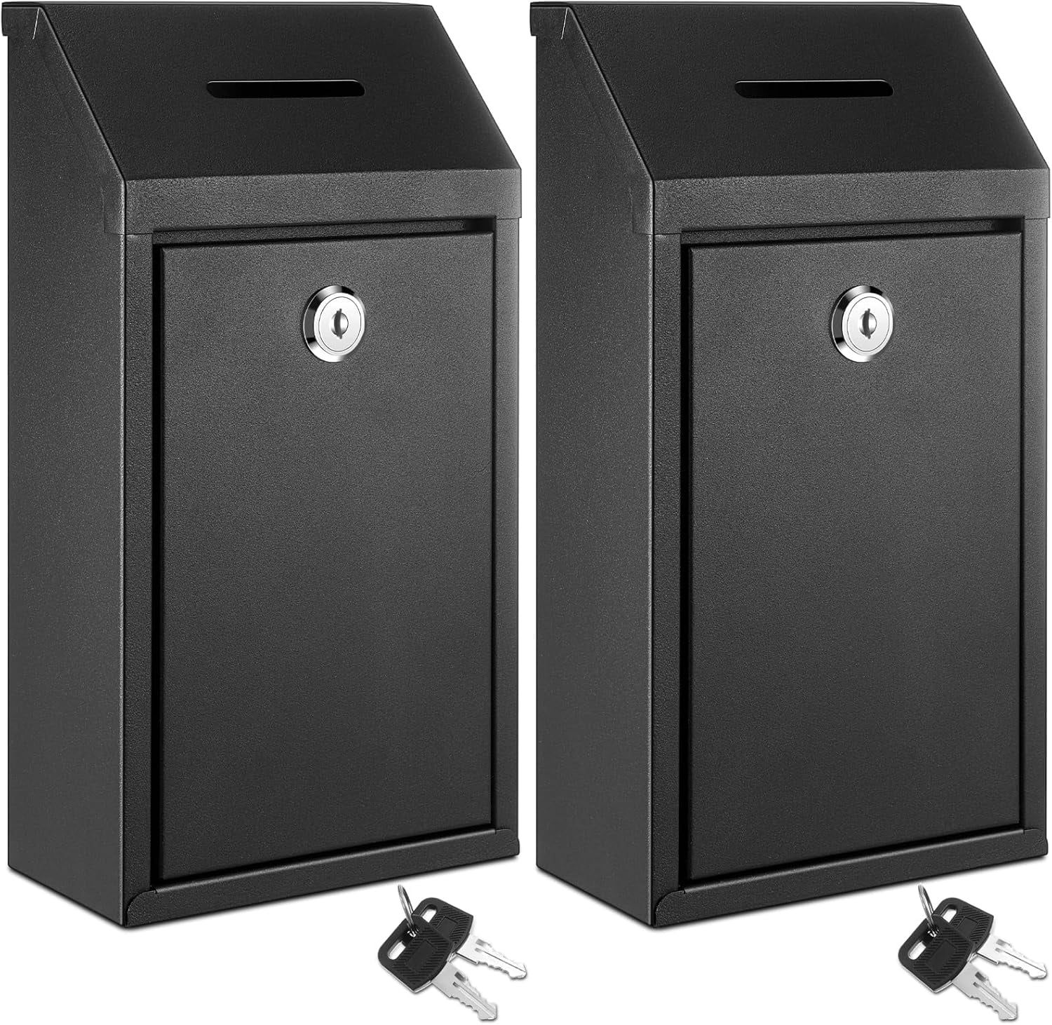 2 Pack Metal Donation Boxes for Money Collection Suggestion with Lock ...
