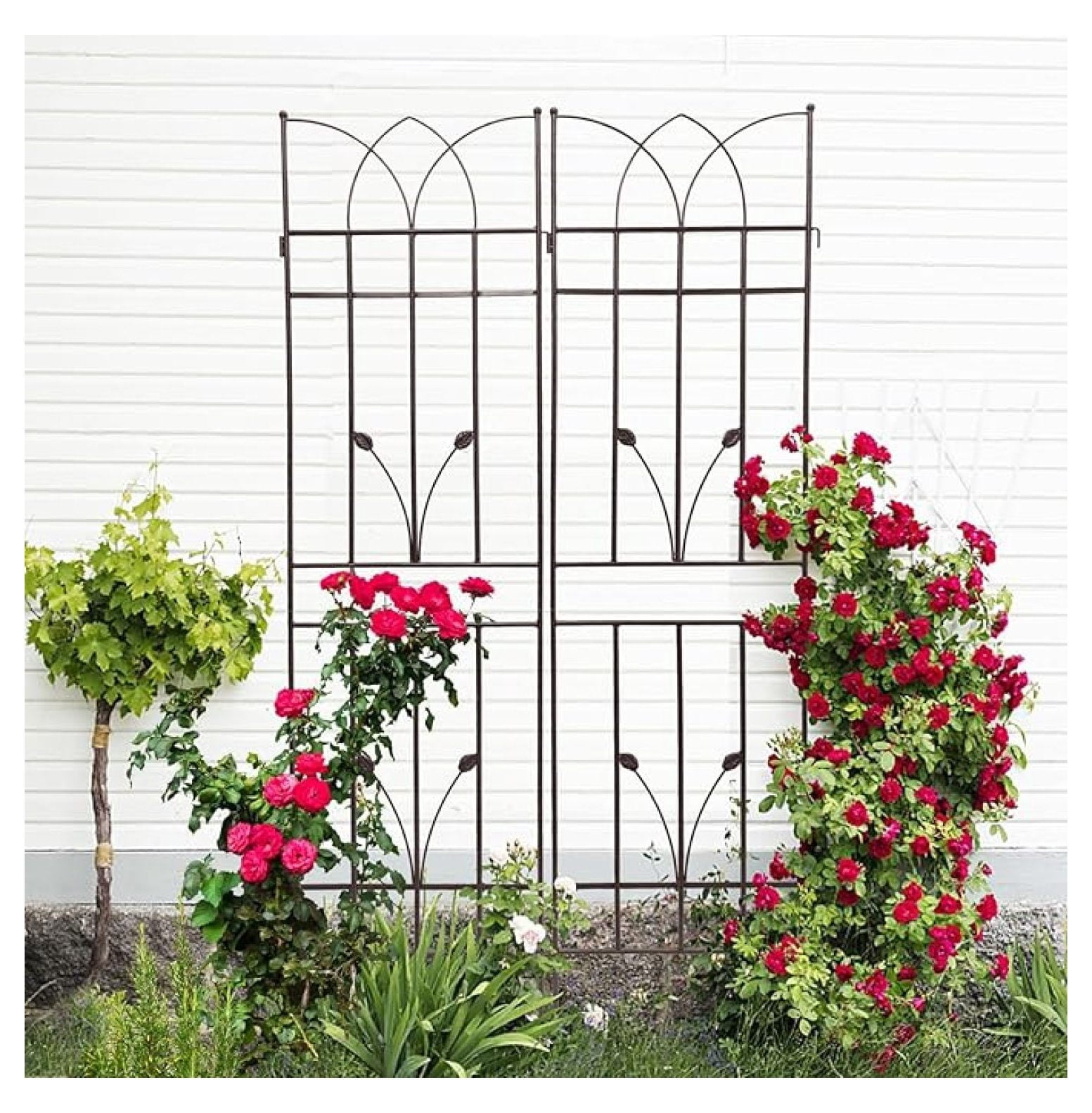 2 Pack Metal Garden Trellis 71" Fence Rustproof Garden Trellis for ...